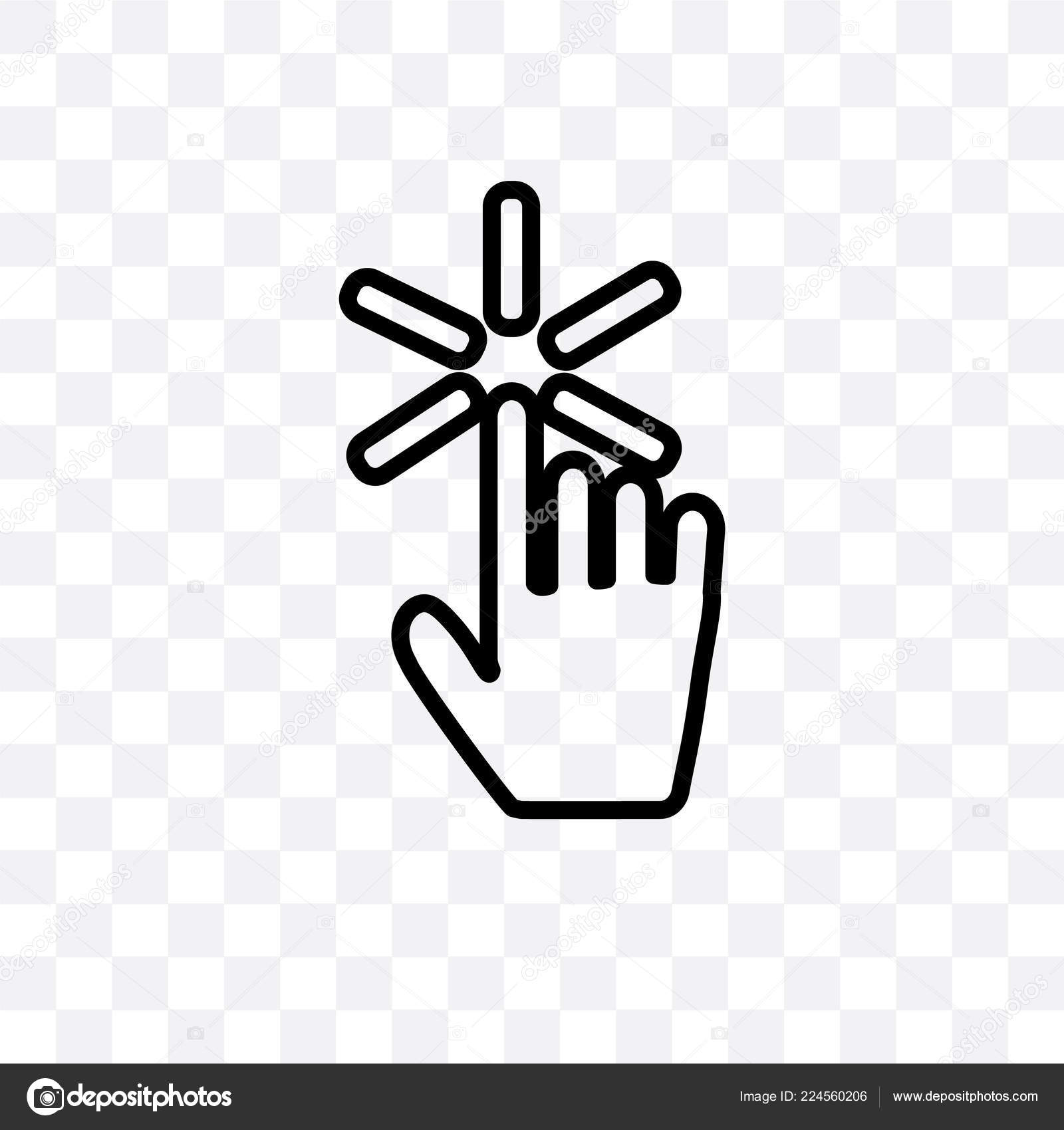 Pointer Vector Linear Icon Isolated Transparent Background Pointer ...