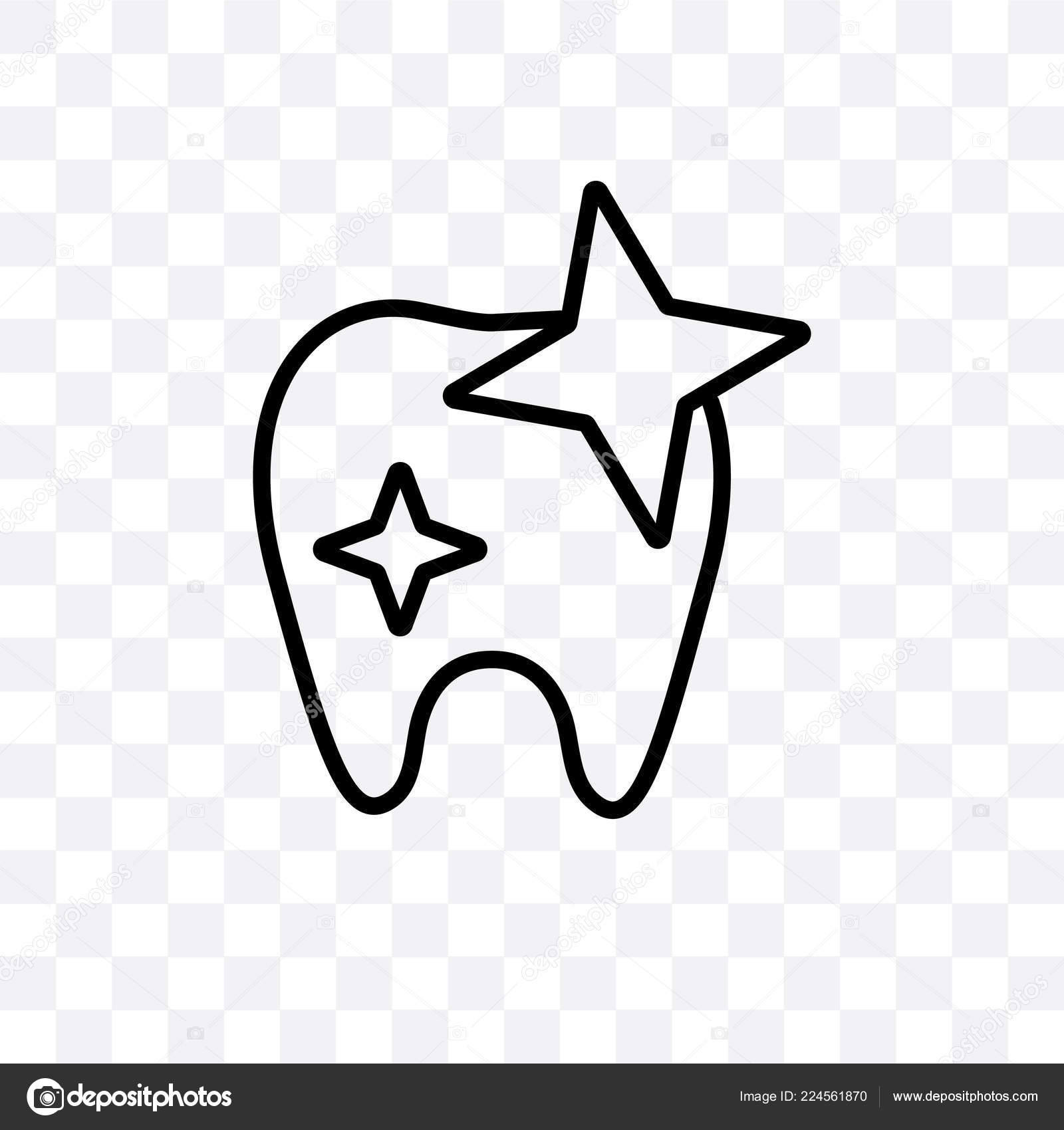 Shiny Tooth Vector Linear Icon Isolated Transparent Background Shiny ...