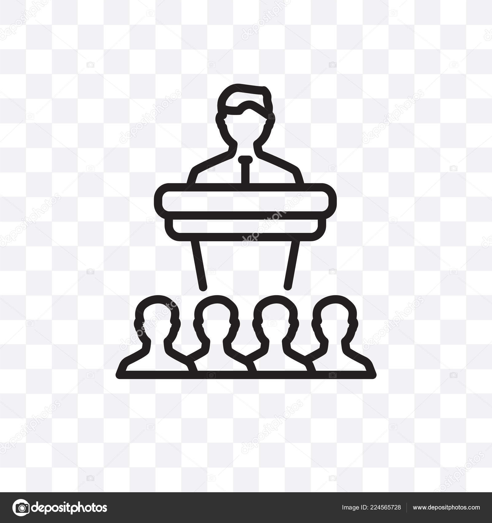 Lecture Vector Linear Icon Isolated Transparent Background Lecture ...