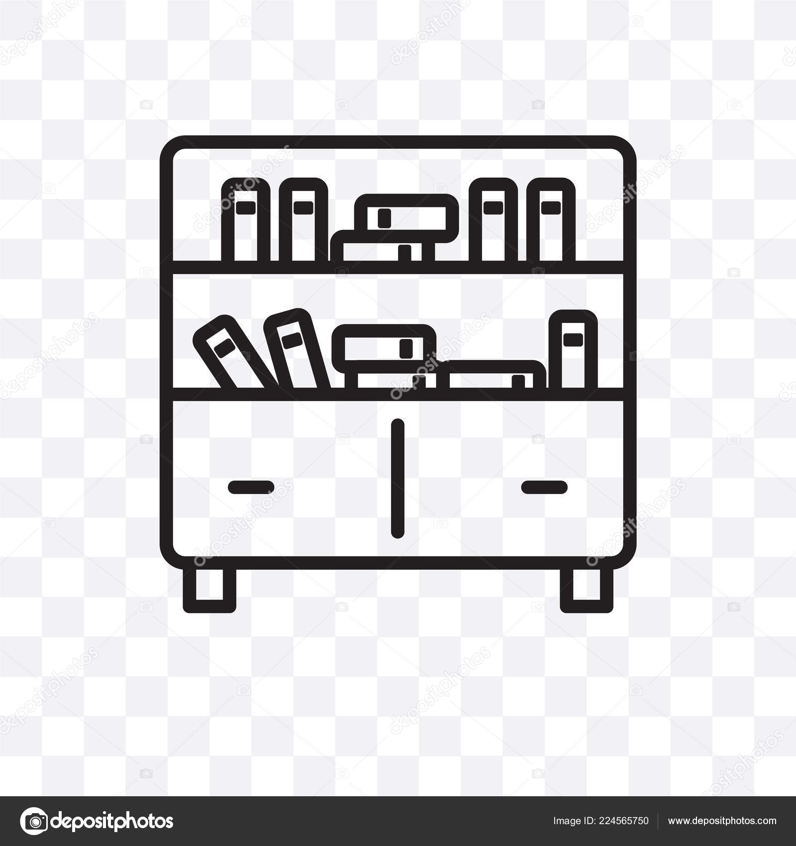 Library Vector Linear Icon Isolated Transparent Background Library ...