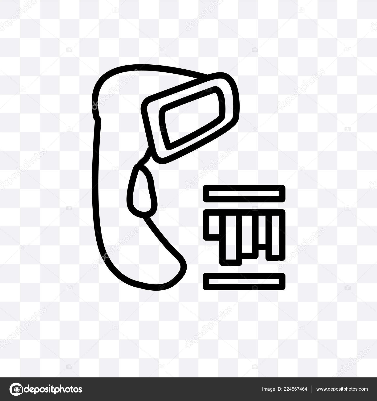 Barcode Scanner Vector Linear Icon Isolated Transparent Background ...