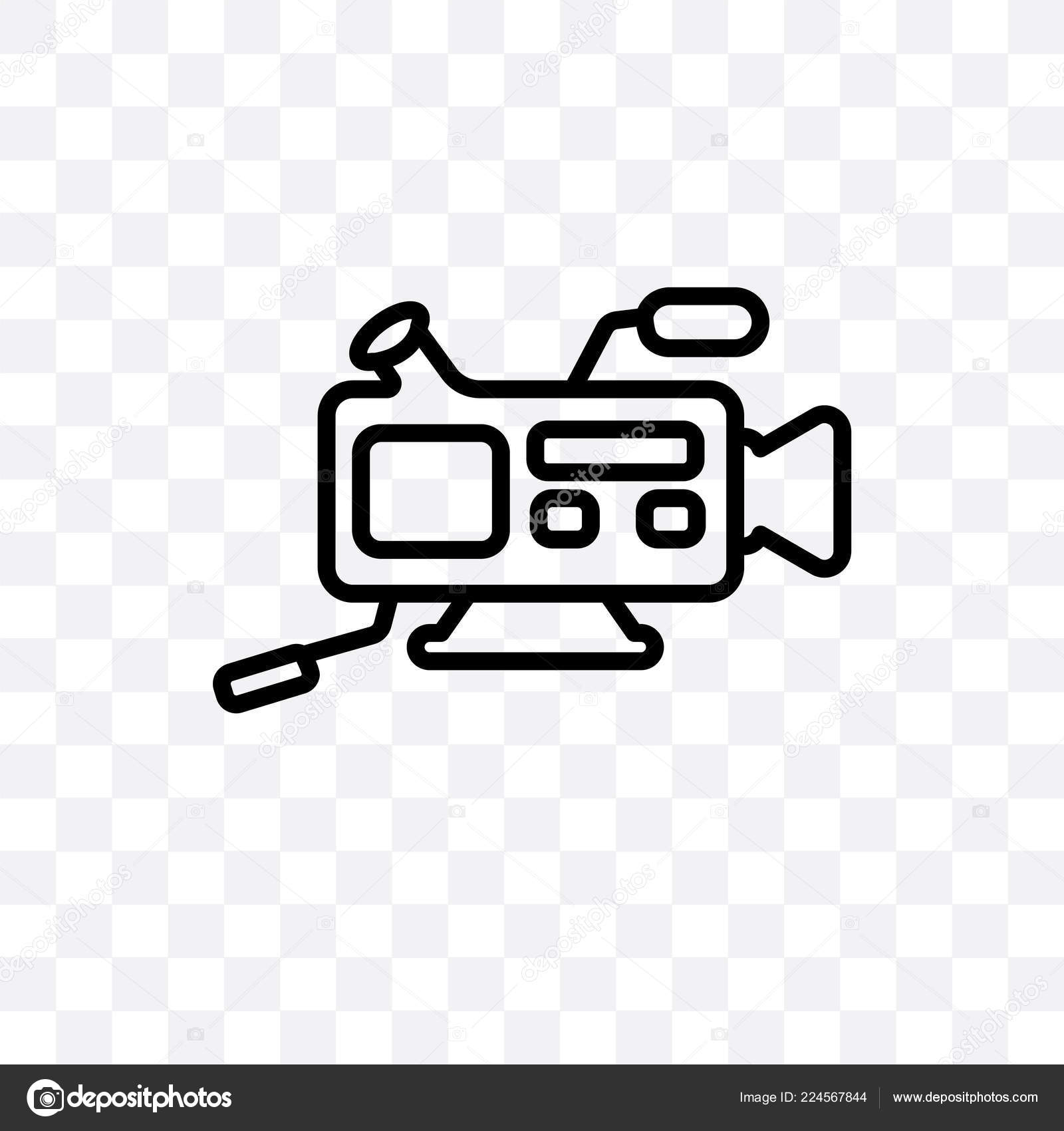 Video Camera Vector Linear Icon Isolated Transparent Background Video ...