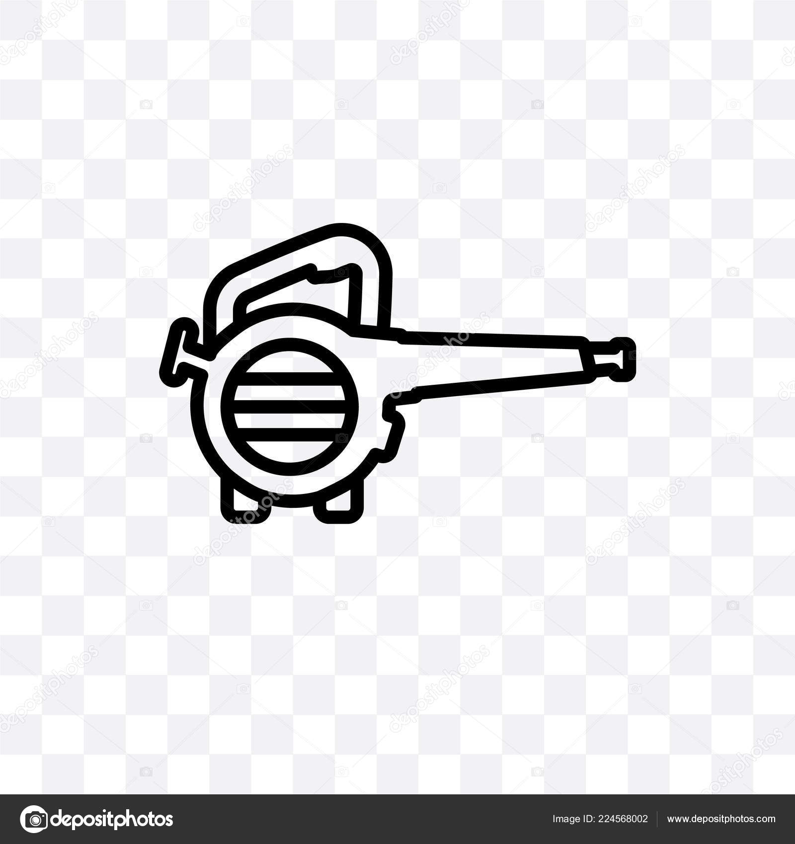 Leaf Blower Vector Linear Icon Isolated Transparent Background Leaf ...