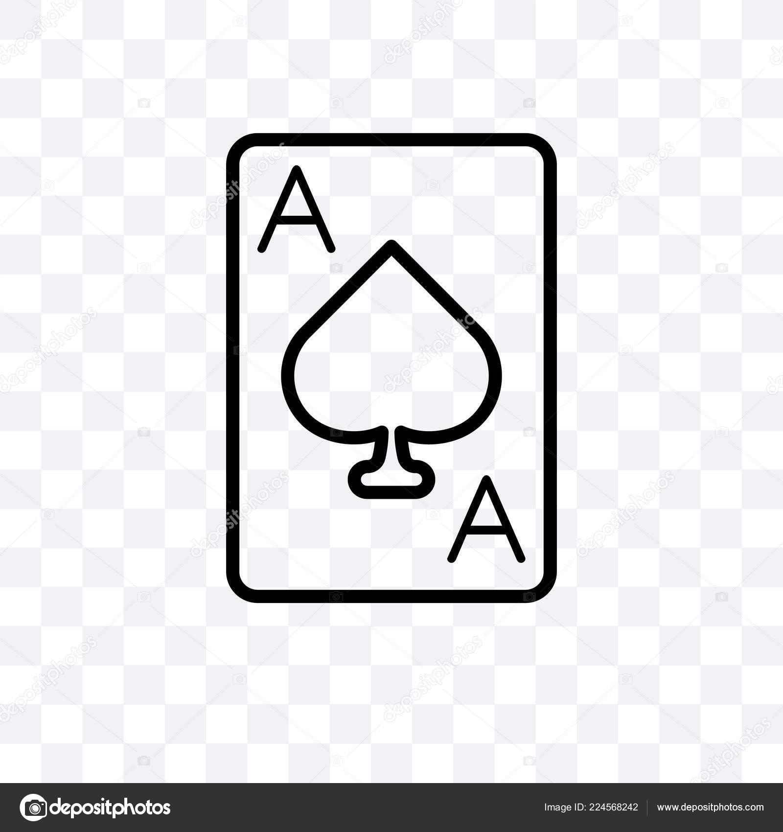 Ace Spades Vector Linear Icon Isolated Transparent Background Ace ...
