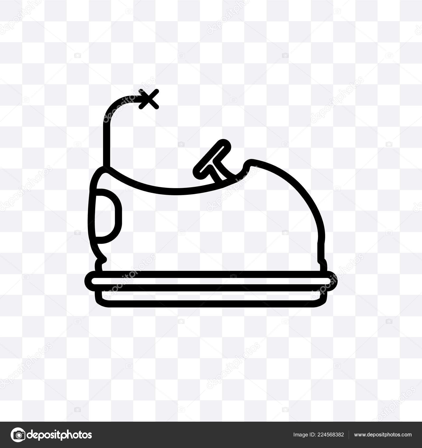Bumper Car Vector Linear Icon Isolated Transparent Background Bumper ...
