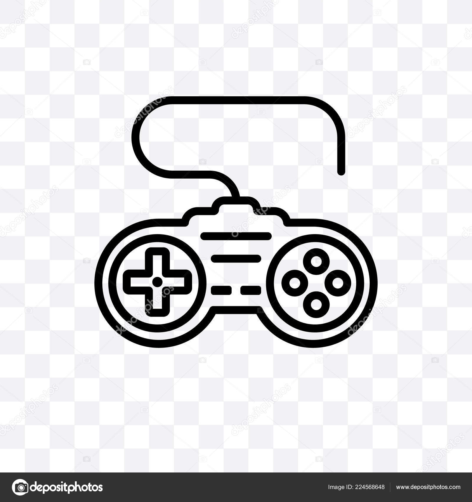 Game Controller Vector Linear Icon Isolated Transparent Background Game Controller Stock Vector ...