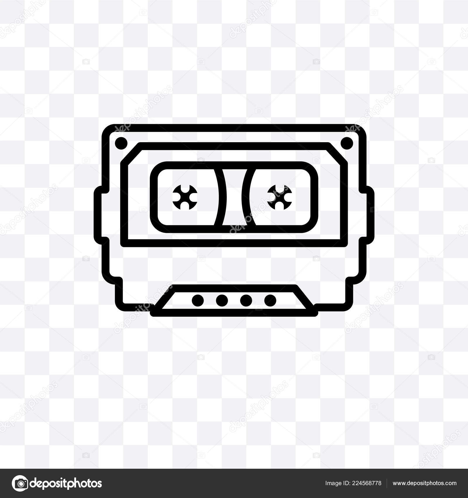 Music Tape Vector Linear Icon Isolated Transparent Background Music ...