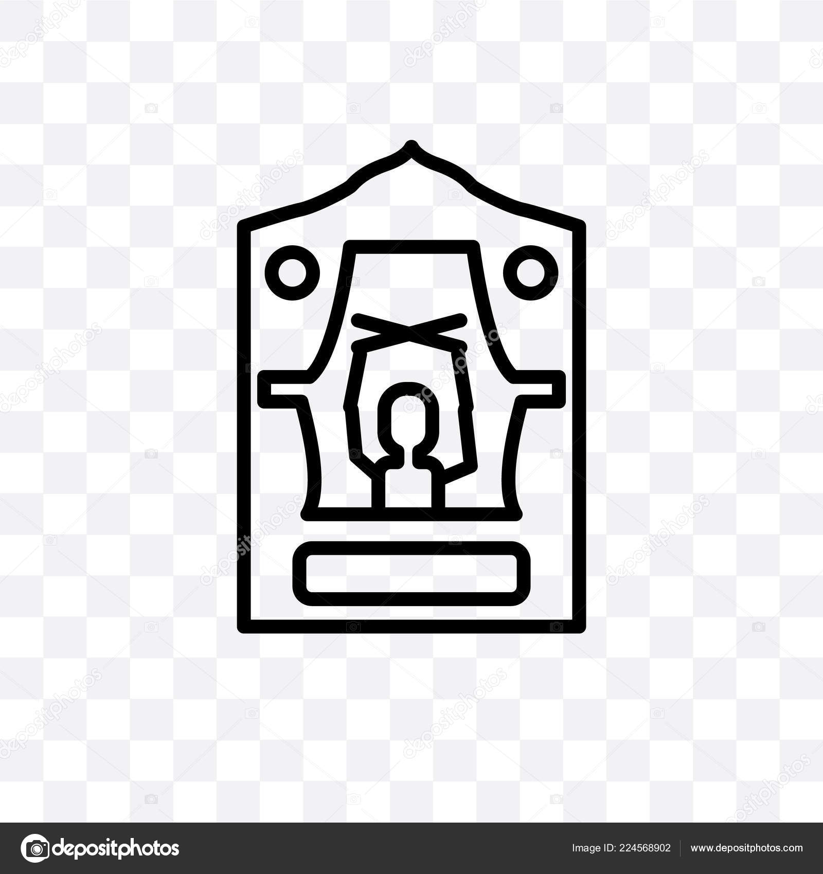 Puppet Show Vector Linear Icon Isolated Transparent Background Puppet ...
