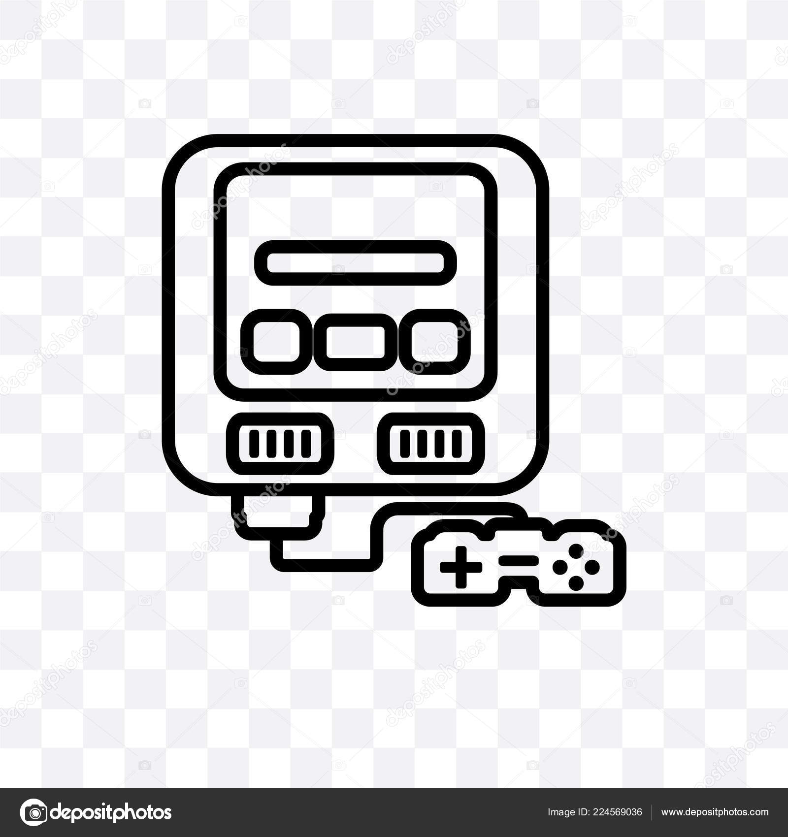 Super Nintendo Vector Linear Icon Isolated Transparent Background Super ...