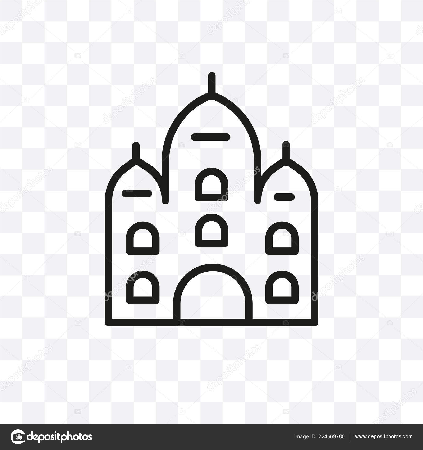 Palace Vector Linear Icon Isolated Transparent Background Palace ...