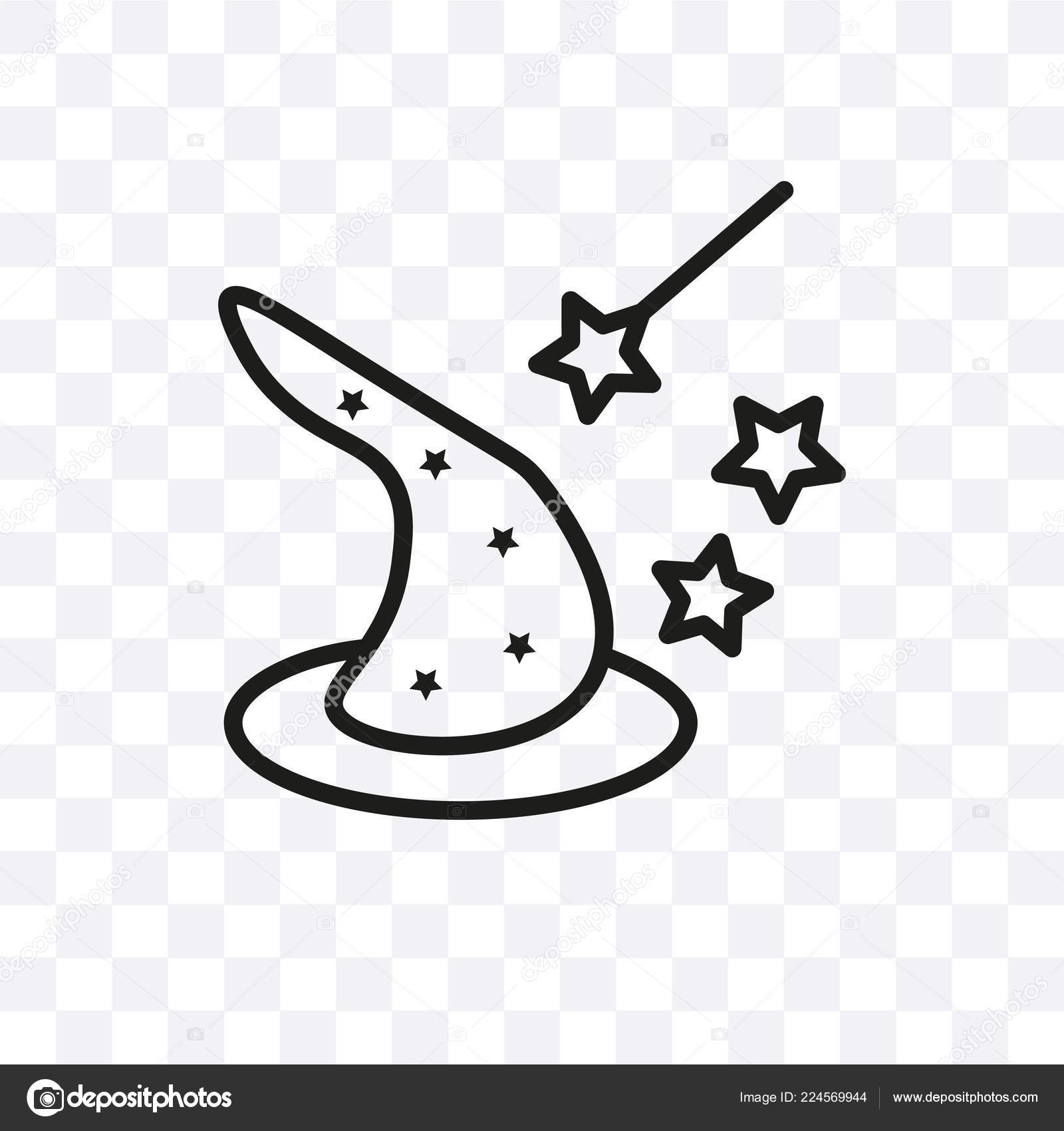 Wizard Vector Linear Icon Isolated Transparent Background Wizard ...