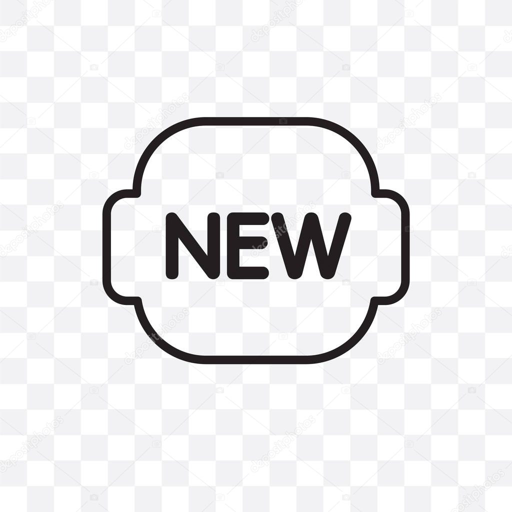 Nuevo icono lineal vectorial aislado sobre fondo transparente, nuevo ...