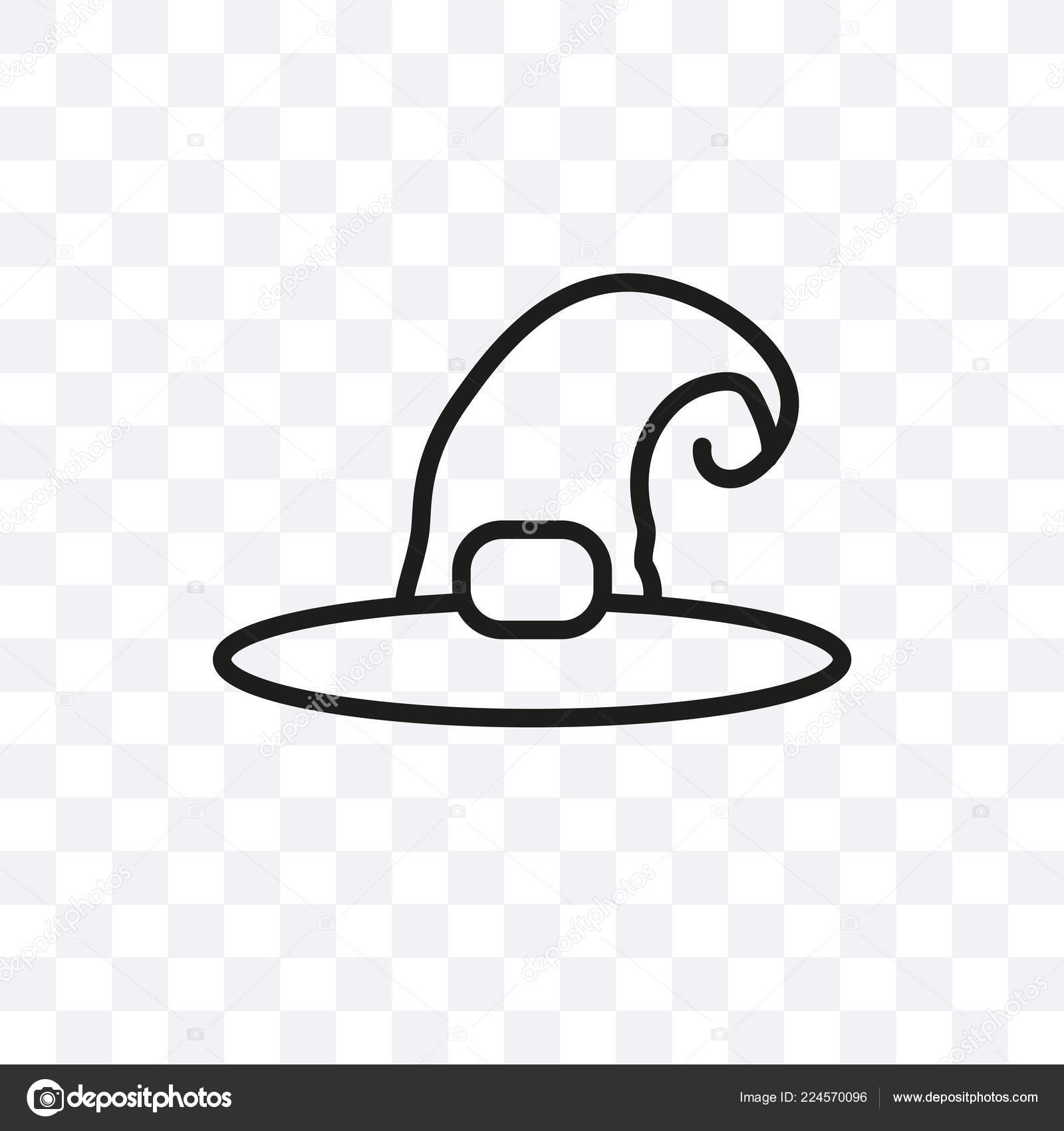 Witch Hat Vector Linear Icon Isolated Transparent Background Witch Hat Stock Vector Image by ...