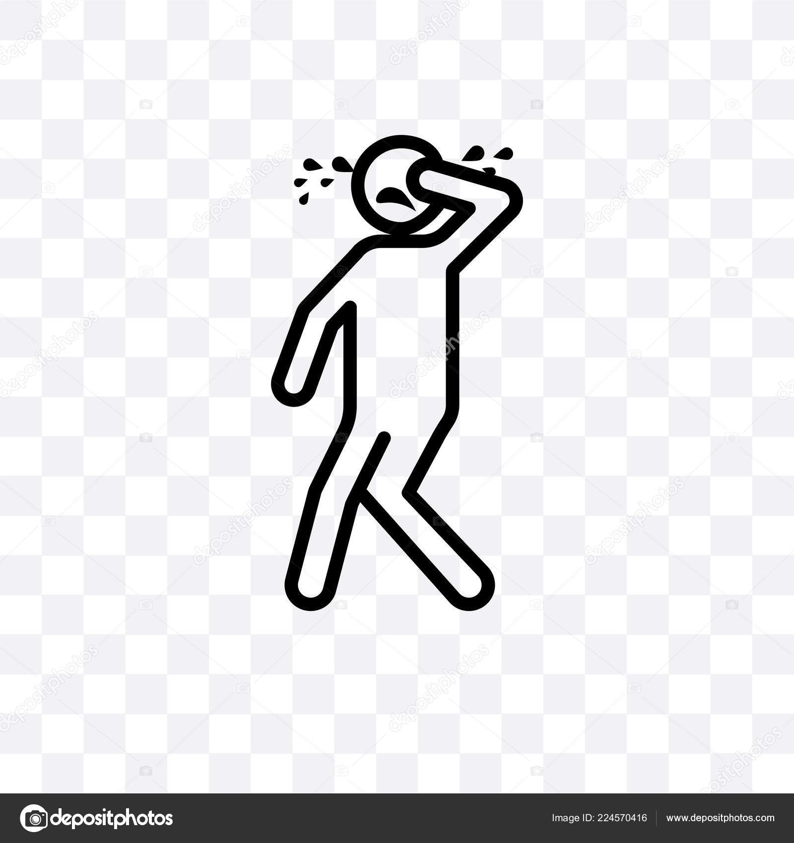 Determined Human Vector Linear Icon Isolated Transparent Background ...