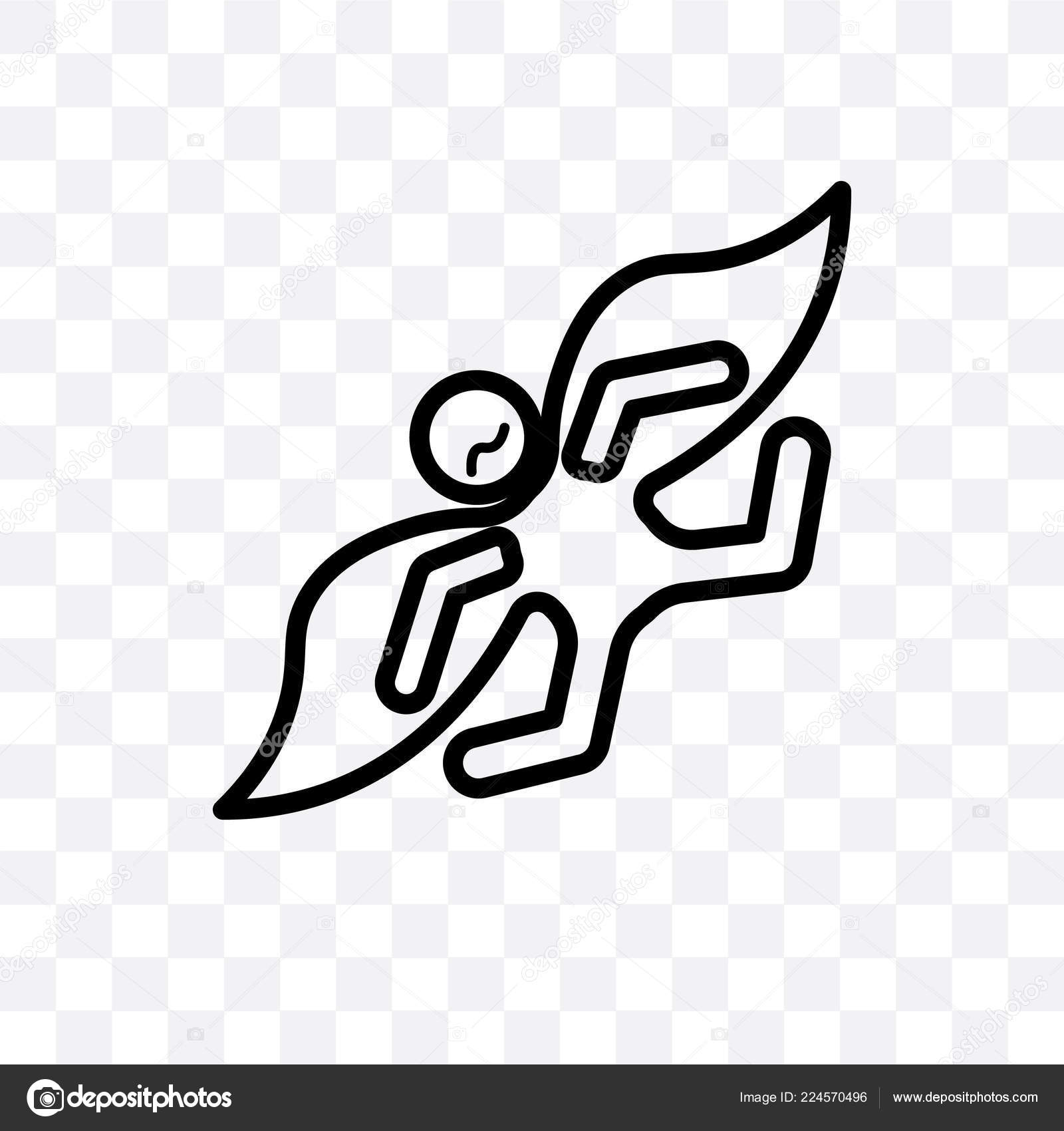 Excited Human Vector Linear Icon Isolated Transparent Background ...