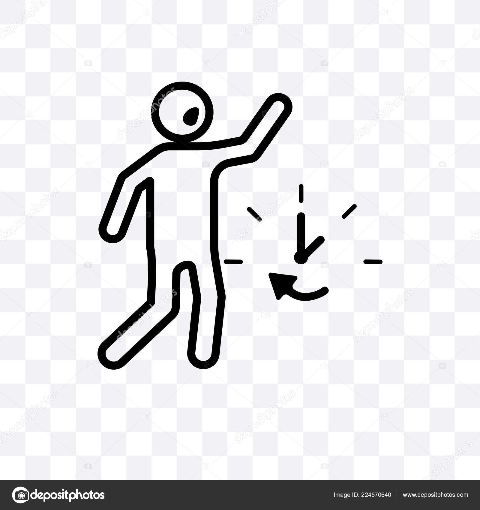 Hurt Human Vector Linear Icon Isolated Transparent Background Hurt ...