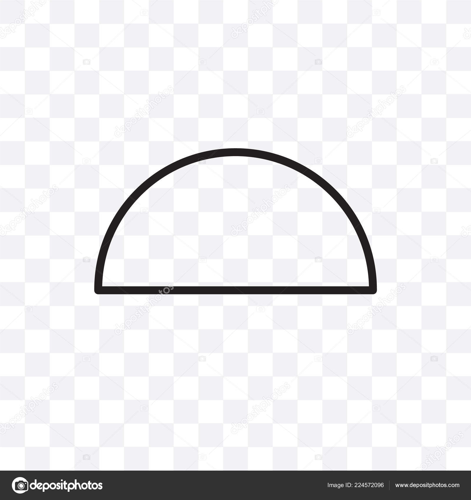 Semicircle Vector Linear Icon Isolated Transparent Background ...