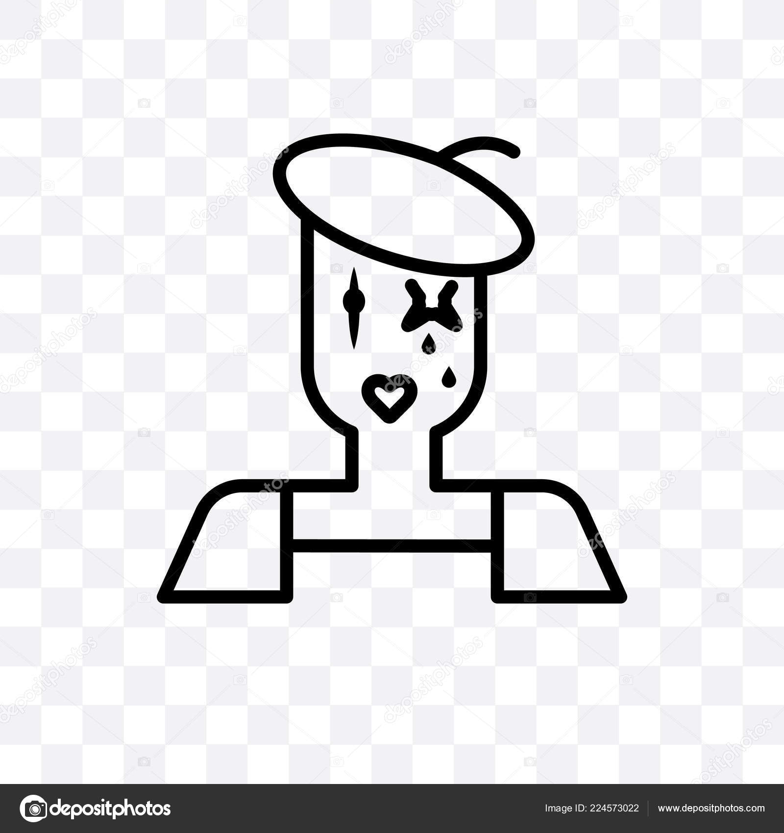 Mime Vector Linear Icon Isolated Transparent Background Mime ...