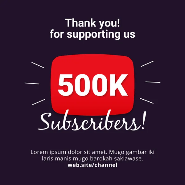 500k subscribers Vector Art Stock Images | Depositphotos