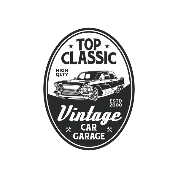 Classic muscle car emblems, high quality retro badge and vintage icon ...