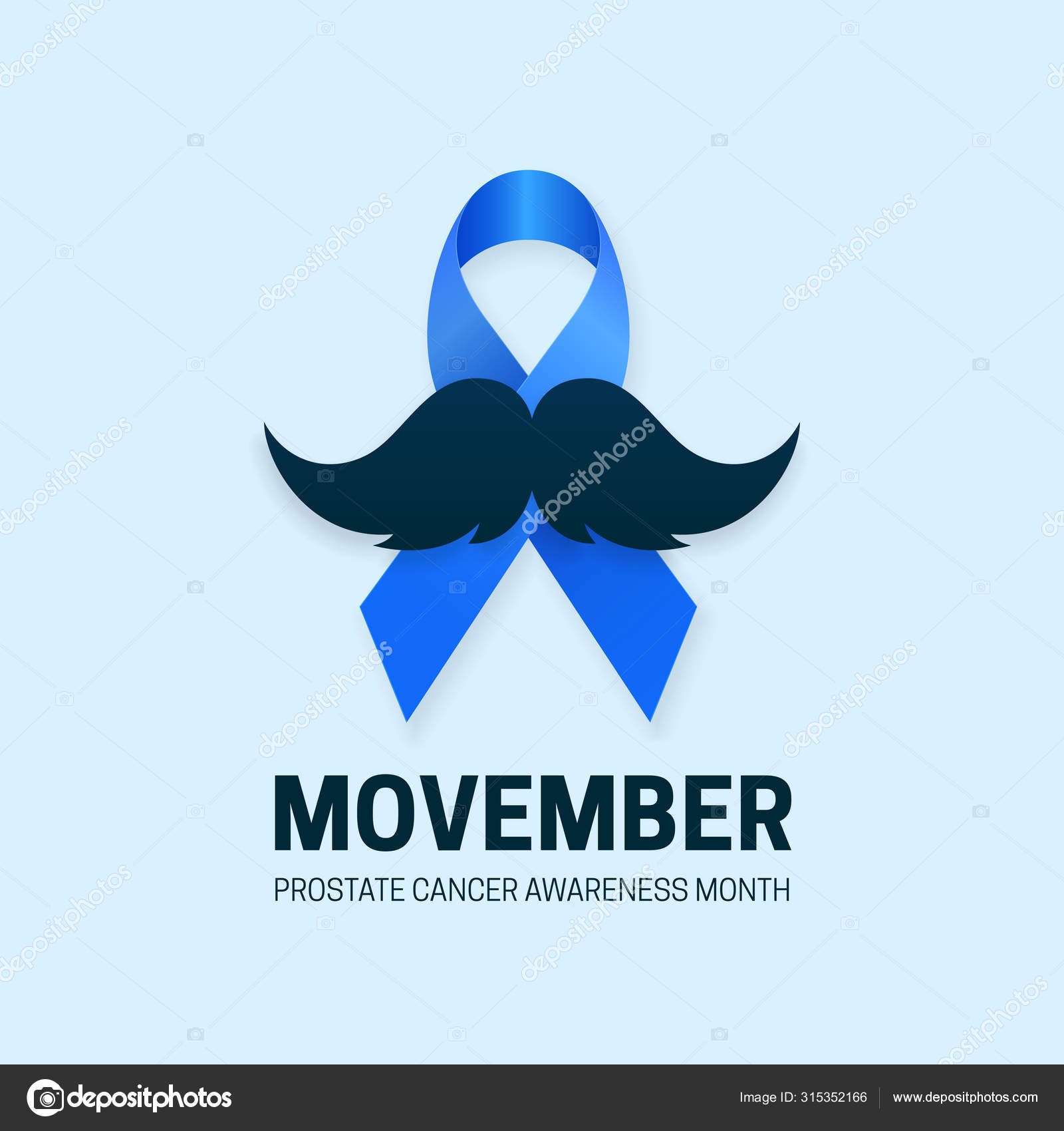 Prostate Cancer Ribbon Mustache