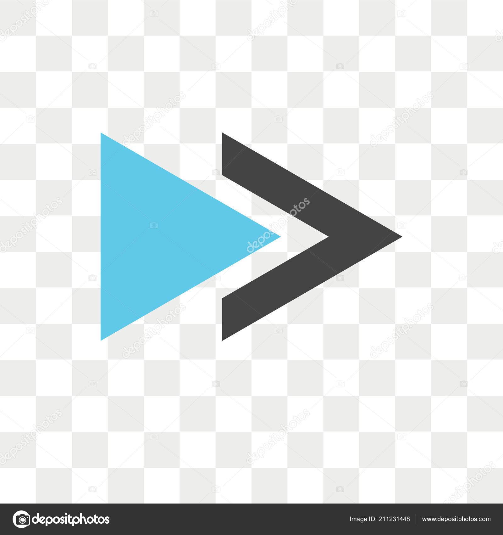 Ikon Panah Kanan Vektor Diisolasi Pada Latar Belakang Transparan Konsep ...