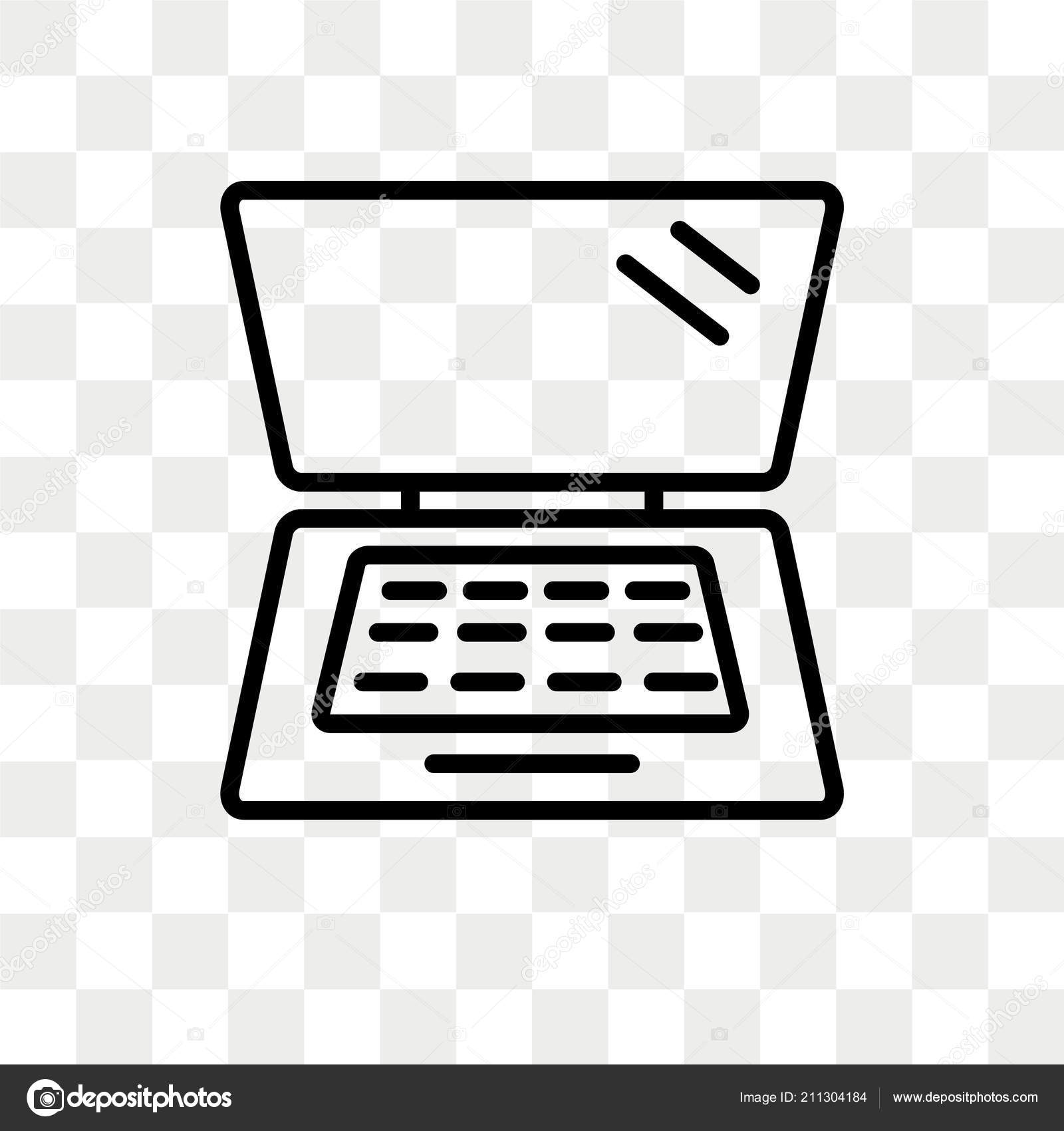 Open Laptop Shining Screen Vector Icon Isolated Transparent Background ...