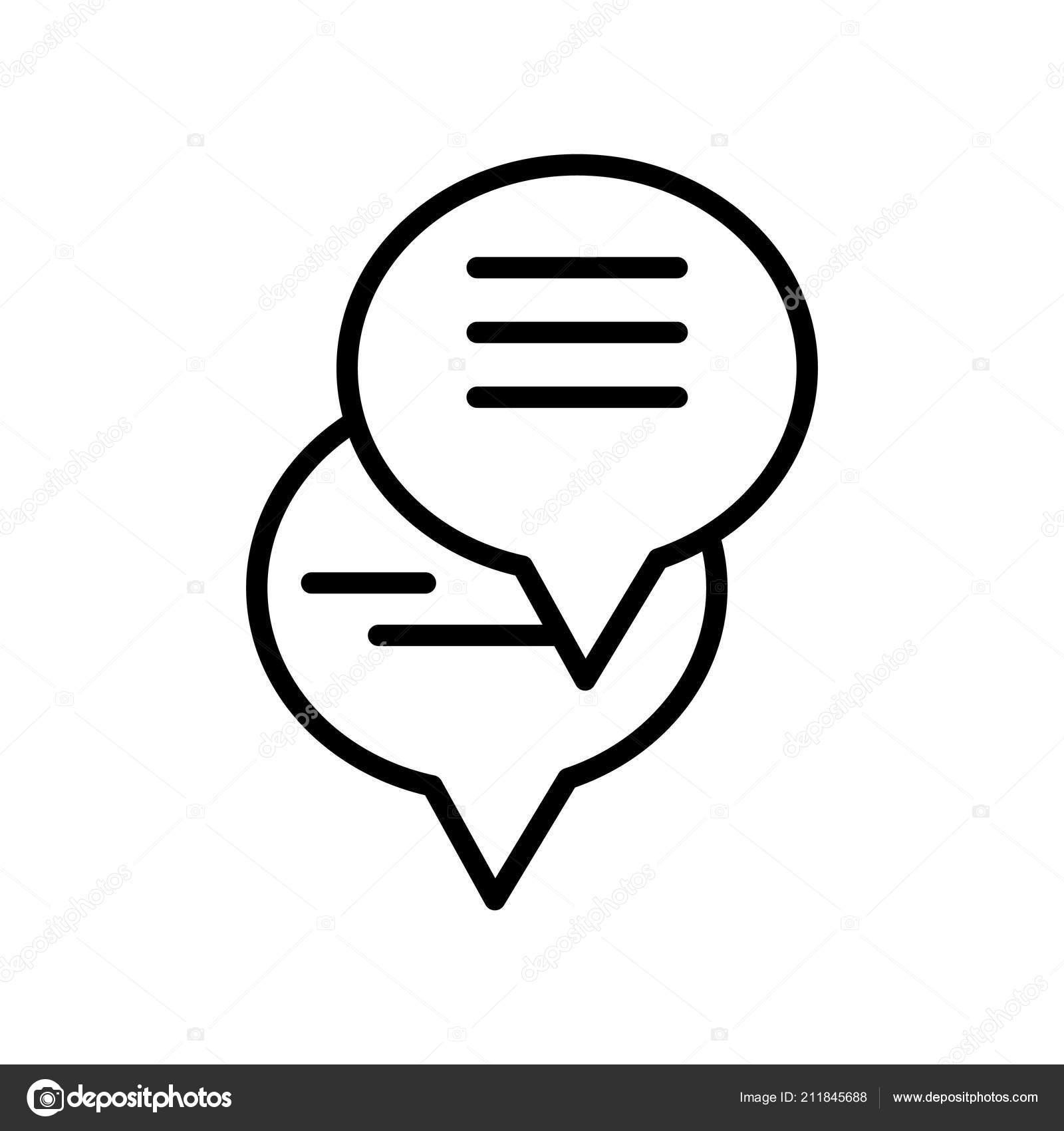 Two Chat Bubbles Icon Vector Isolated White Background Two Chat Stock ...