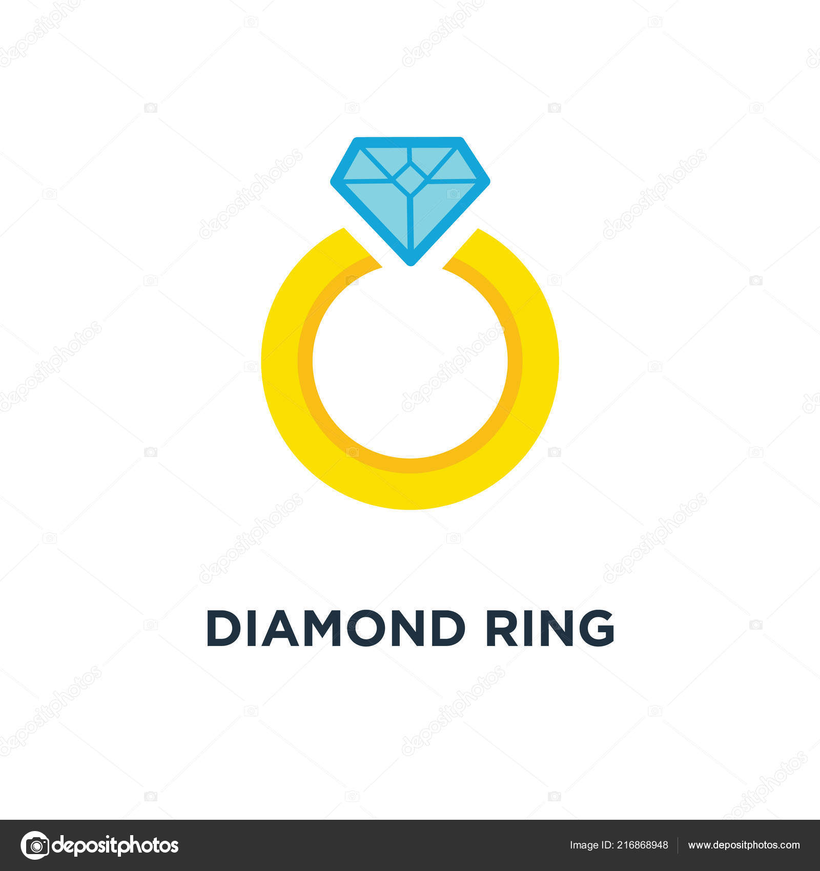Diamond Ring Icon Wedding Engagement Diamond Ring Concept Symbol Design ...