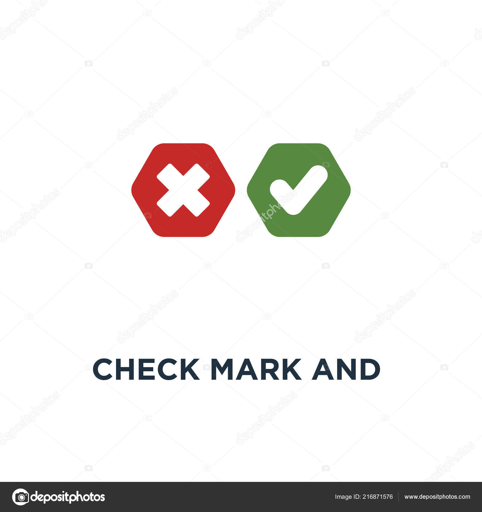 Tanda Cek Hijau Dan Ikon Silang Merah Tanda Pemeriksaan Hijau Vektor ...