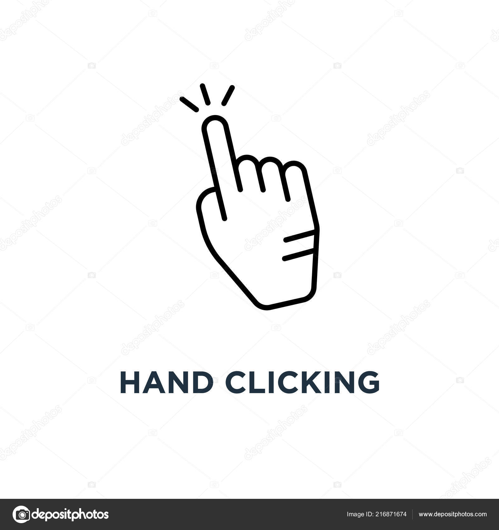 Hand Clicking Icon Hand Clicking Concept Symbol Design Vector ...