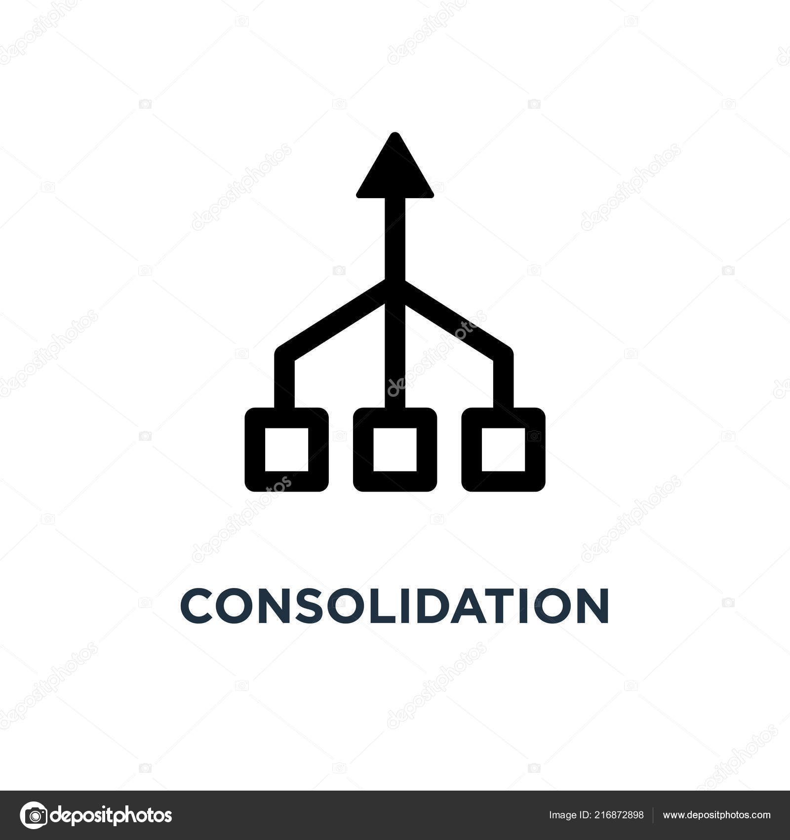 Consolidation Icon Consolidation Concept Symbol Design Vector ...