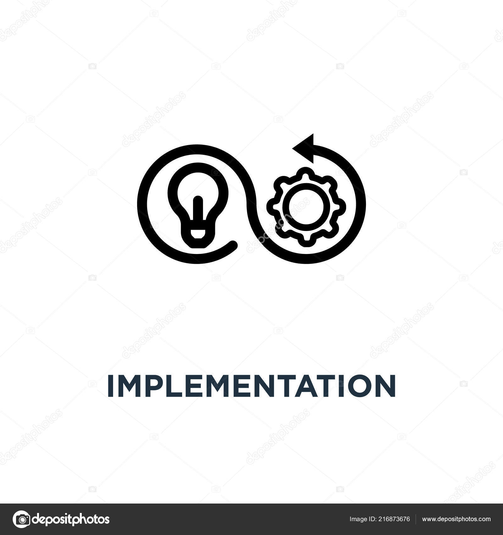 Implementation Icon Implementation Concept Symbol Design Vector Illustration — Stock Vector