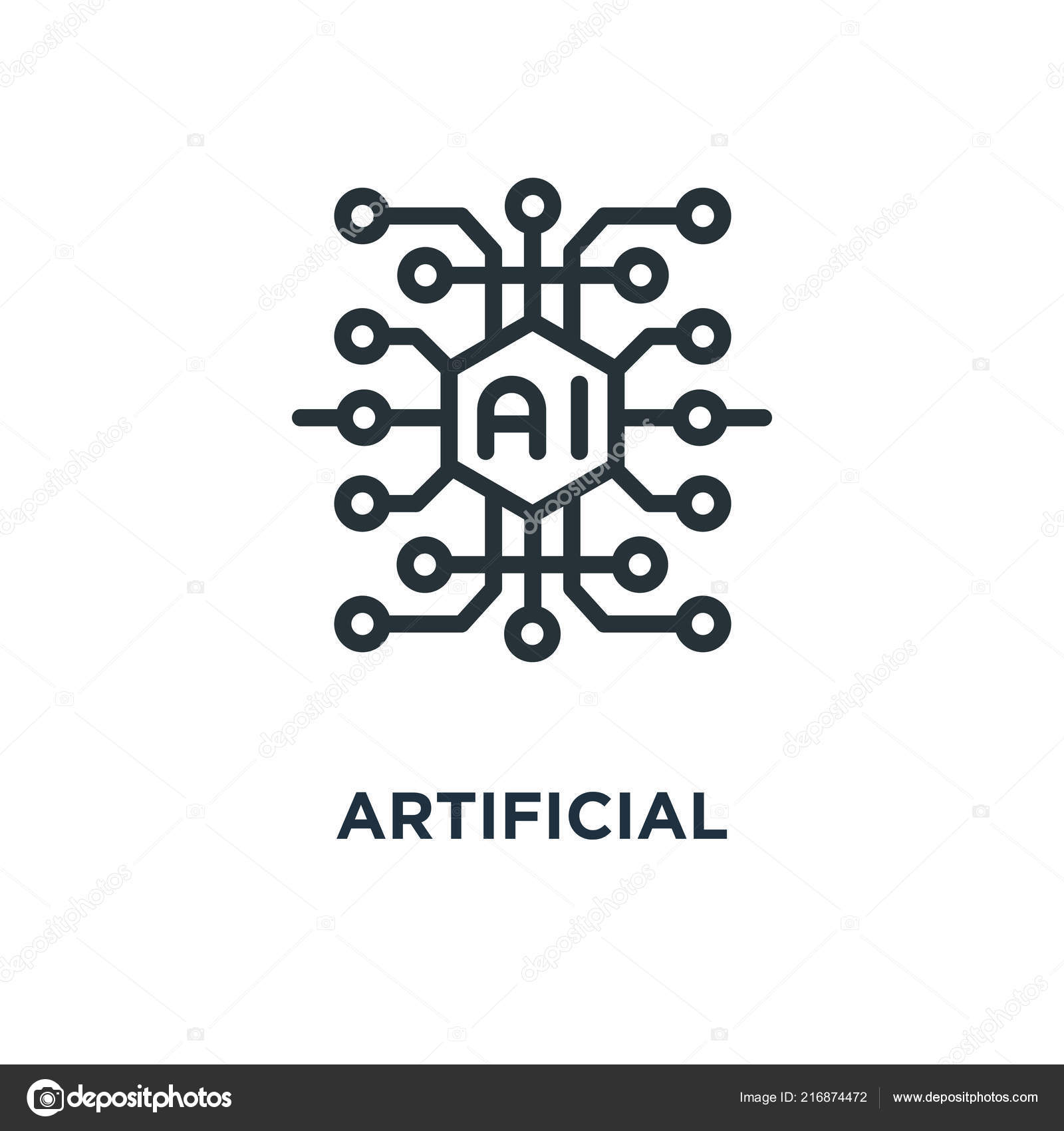 Artificial Intelligence Icon Concept Symbol Design Vector Illustration ...