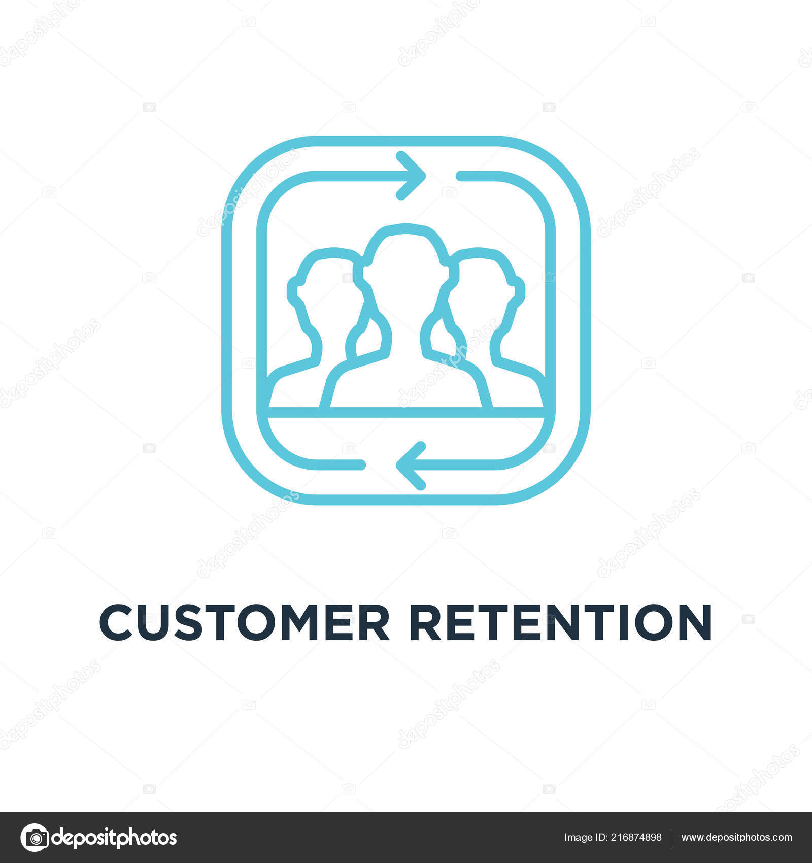 Customer Retention Icon Returning Clients Linear Concept Symbol Design ...