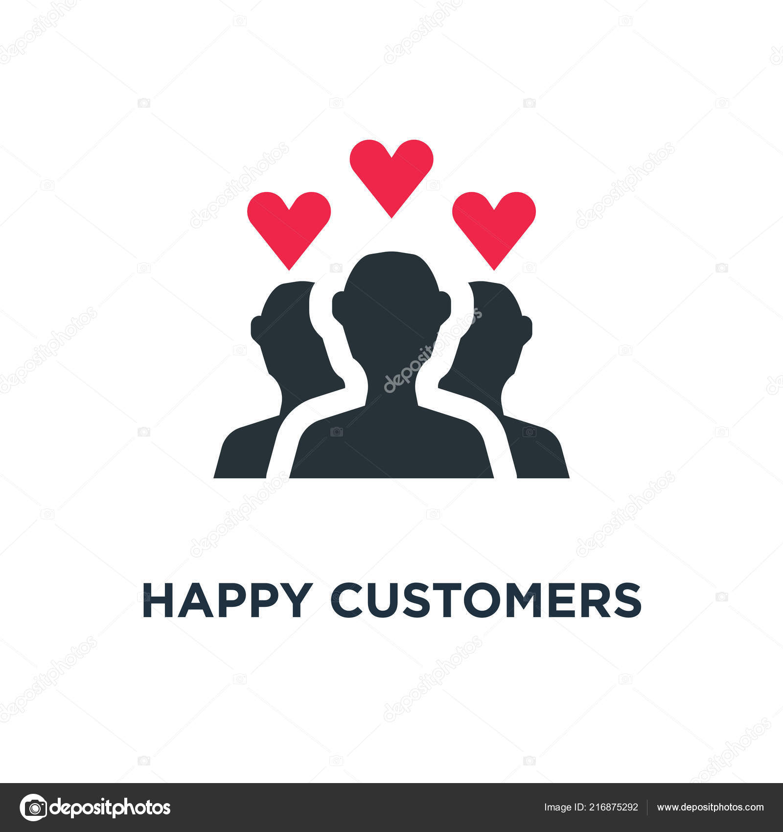 Happy Customers Icon Client Satisfaction Concept Symbol Design Vector ...