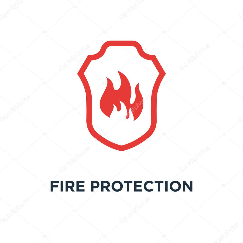 icono de protección contra incendios. diseño de símbolo de concepto de ...