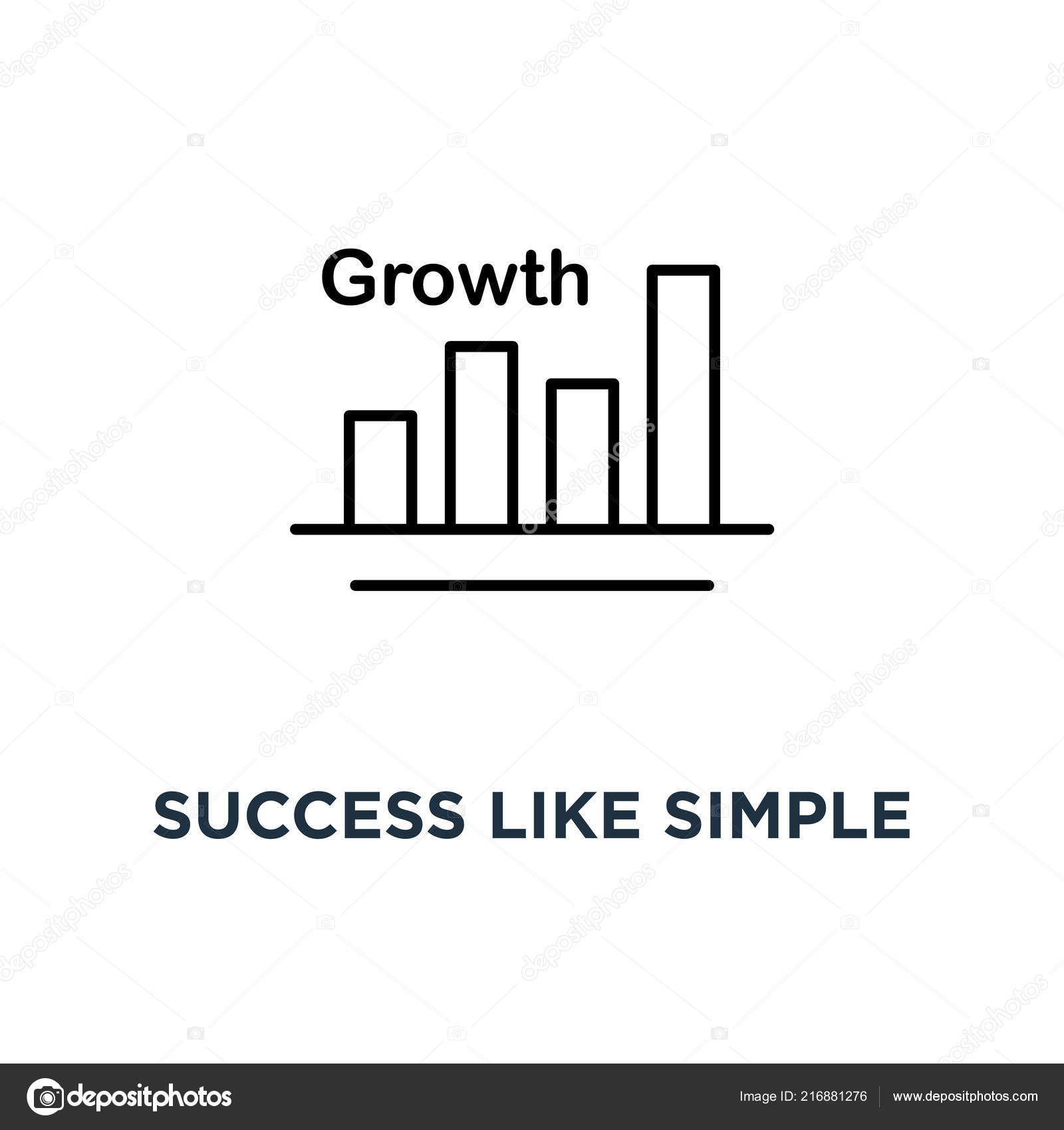 Success Simple Thin Growth Icon Symbol Contour Style Trend Increment ...