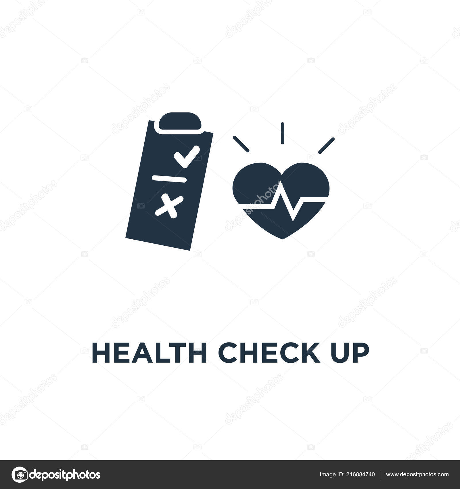 Health Check Checklist Icon Cardiovascular Disease Prevention Test ...
