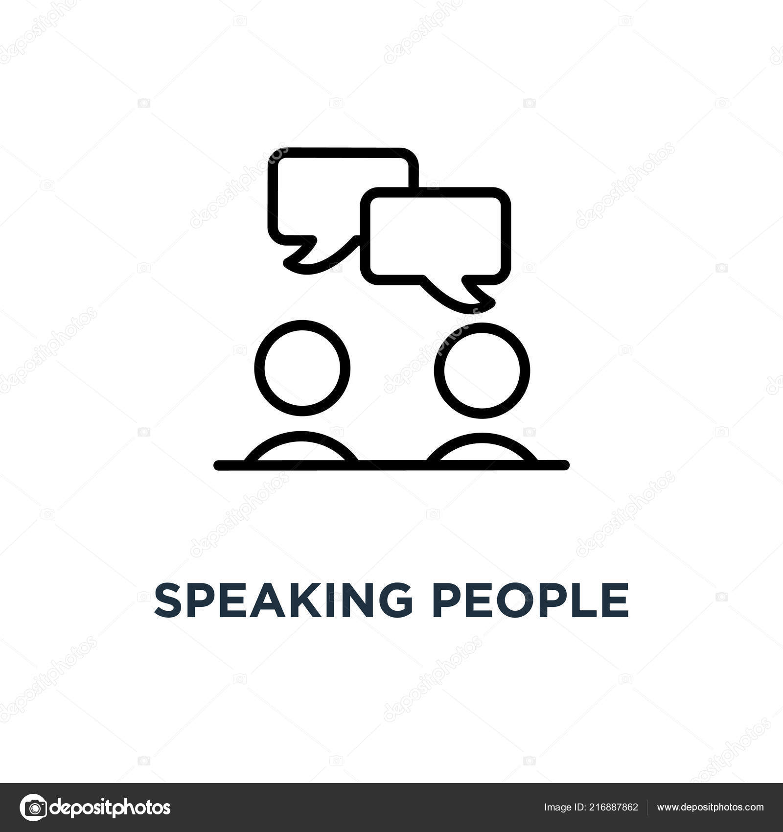 Ícone Pessoas Falantes Falando Pessoas Conceito Símbolo Design ...