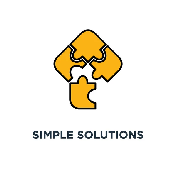 Puzzle Icon Simple Successful Solutions Solving Problem Outline Concept ...