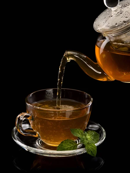 Cup Filling Black Tea Isolated White — Stock Photo © deisin #212923818