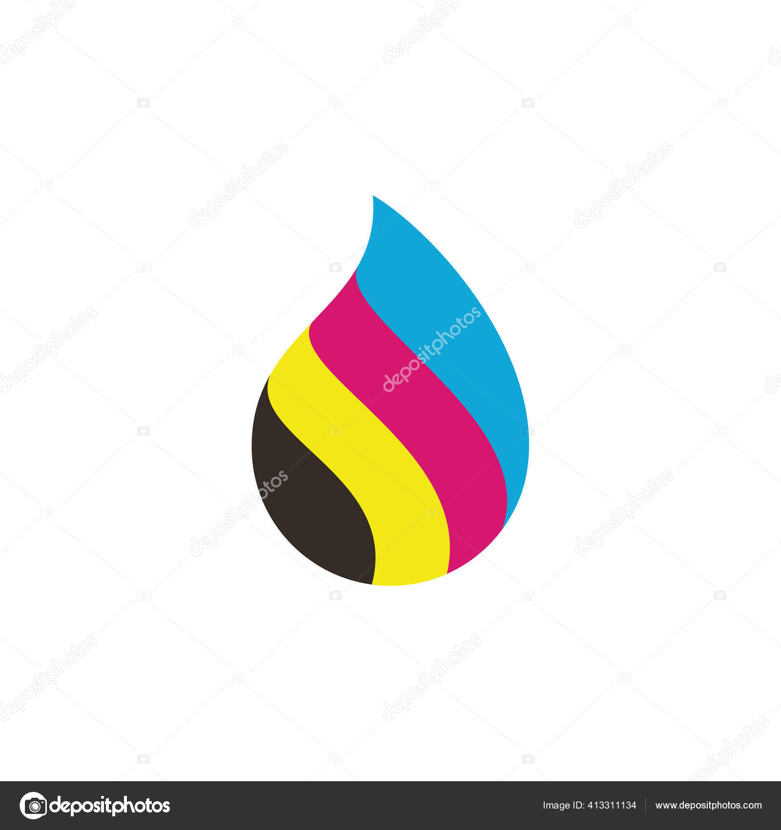 Cmyk Color Drop Logo Design Vector Stock Vector by ©Drijimedia 413311134