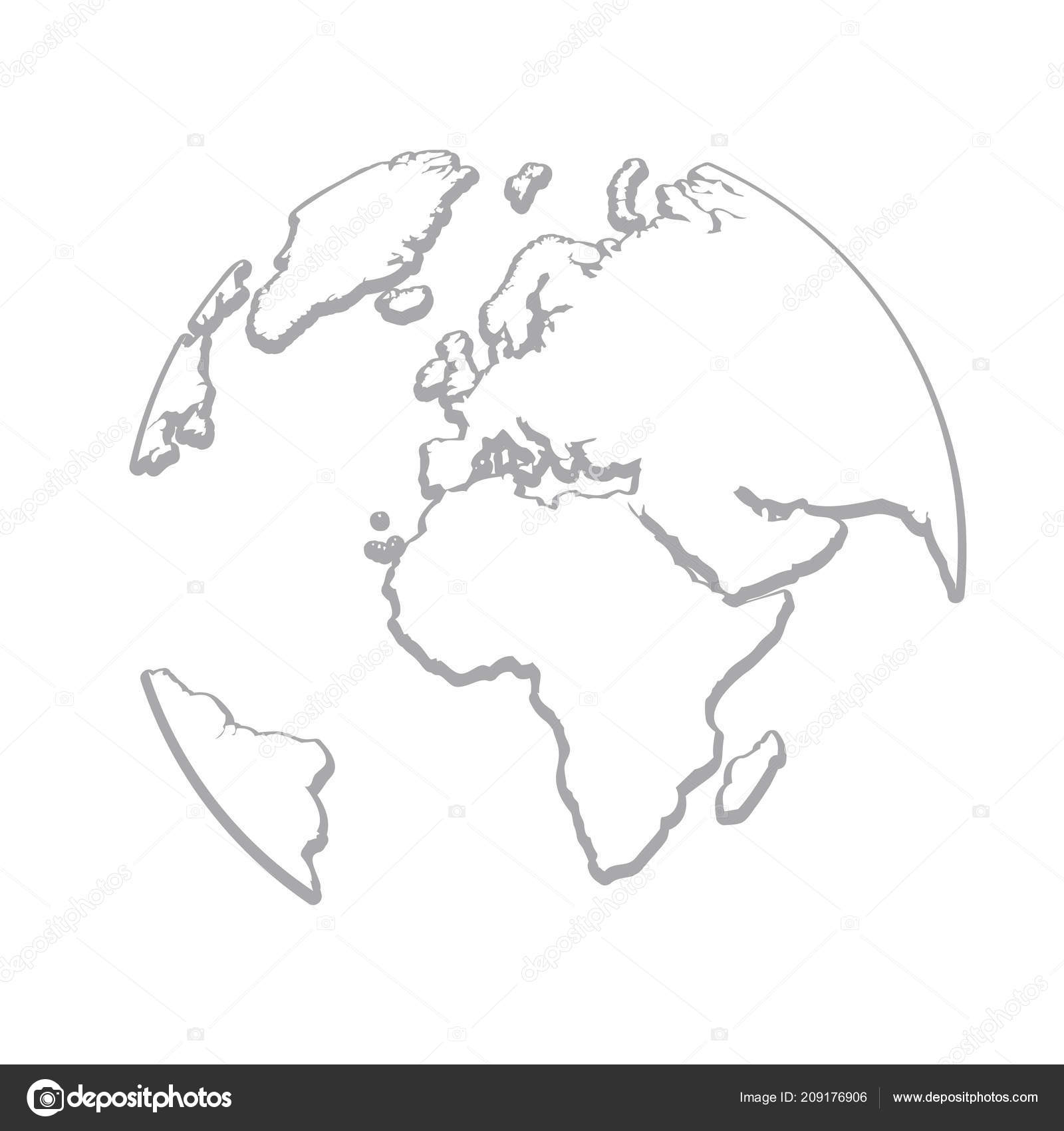 Earth globes simple grey drawing Stock Vector by ©krissikunterbunt ...
