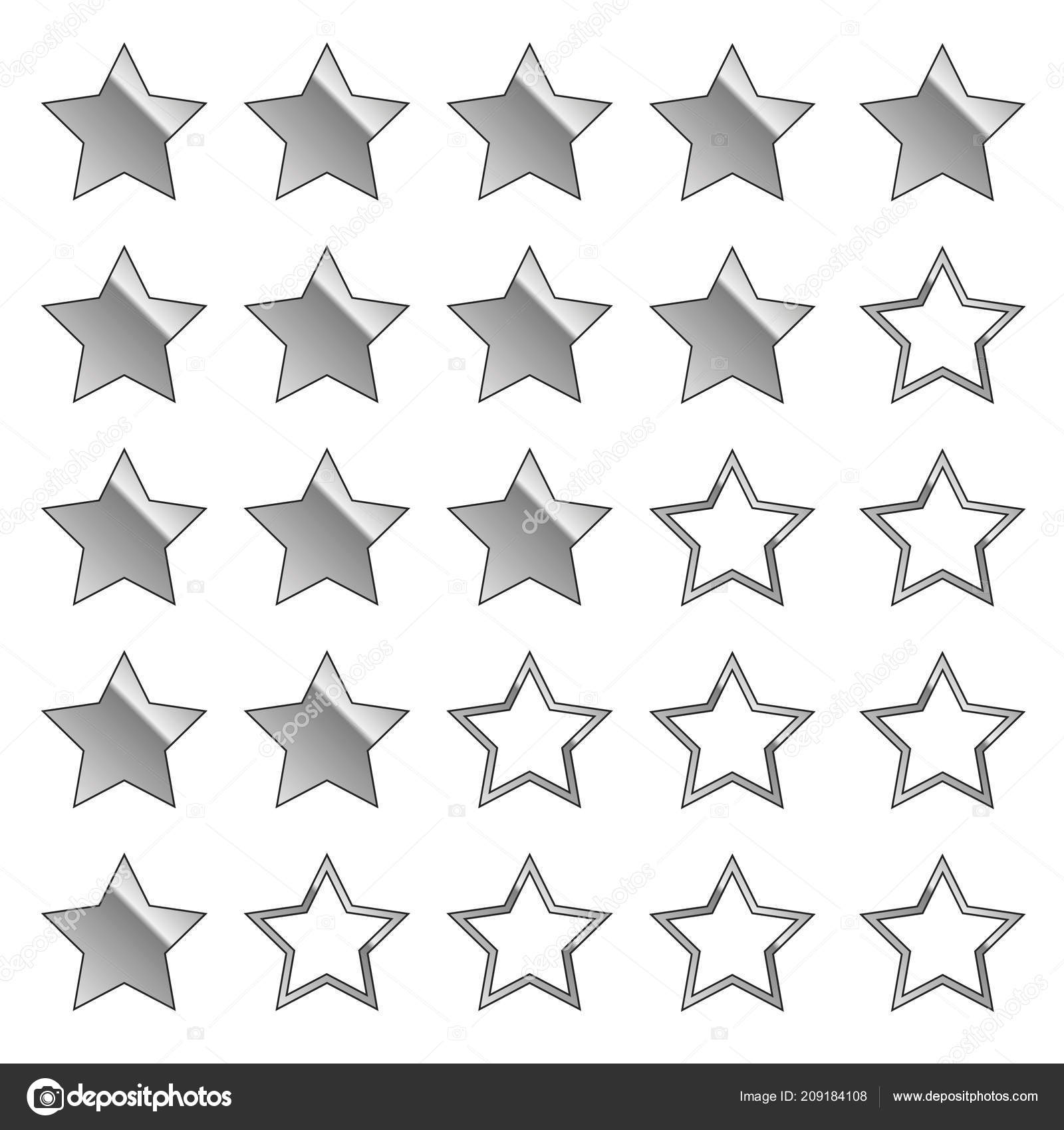 Silver rating stars feedback set Stock Vector Image by ...