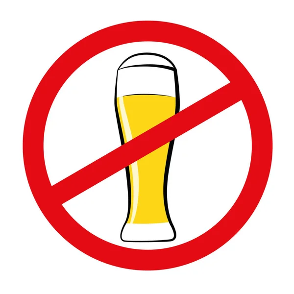 No Alcohol Symbol Vector Ban Liquor Label Isolated Flat Cartoon