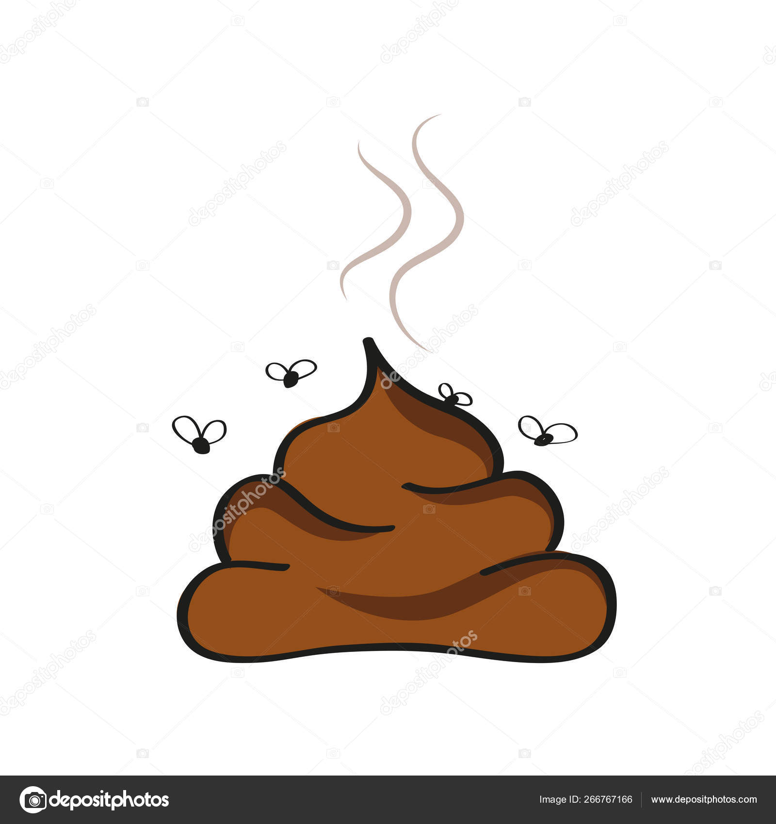Stinkende Poop-Ikone mit Fliege - Vektorgrafik: lizenzfreie Grafiken ...