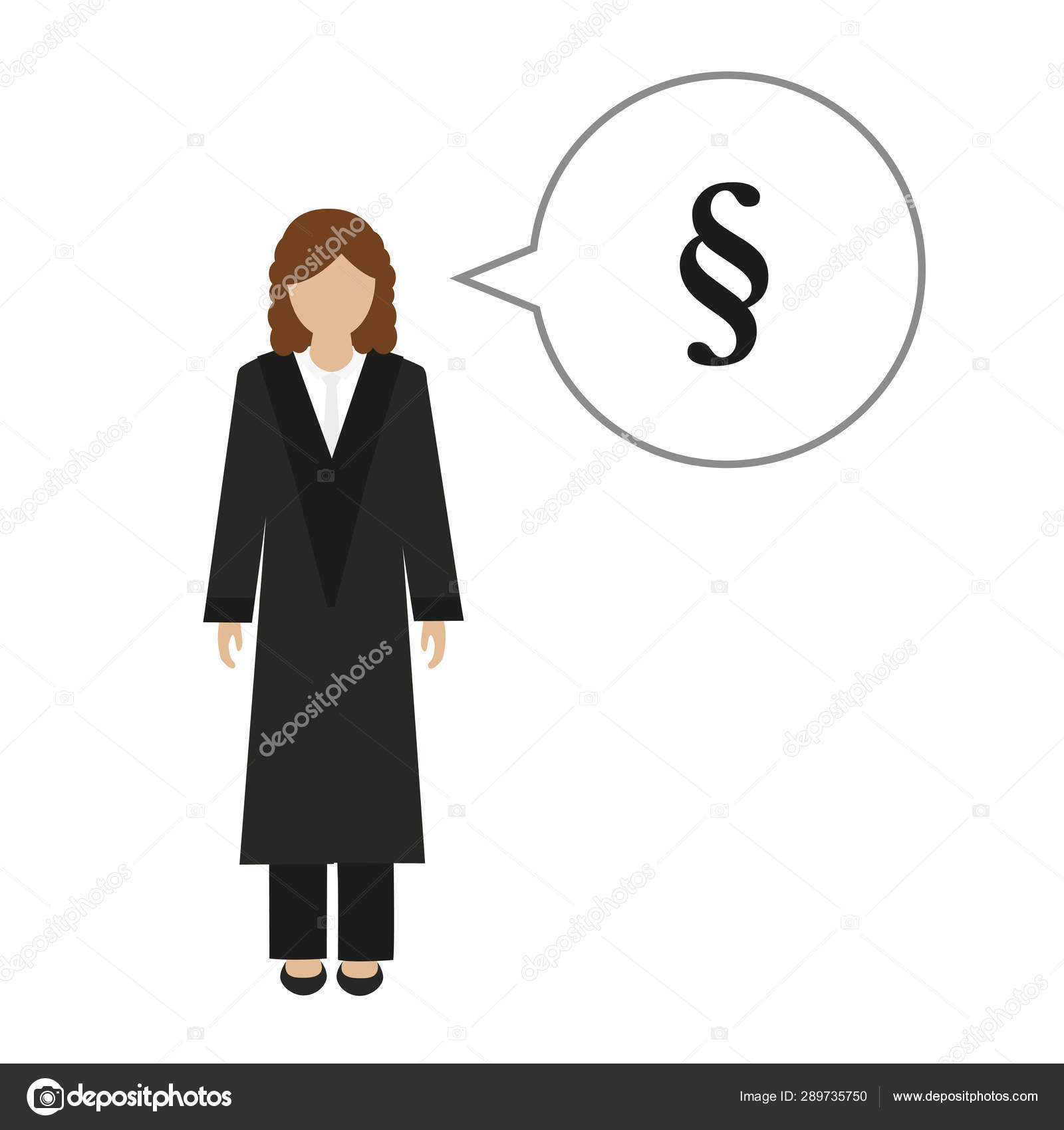 Female judge character talks about law Stock Vector by ...
