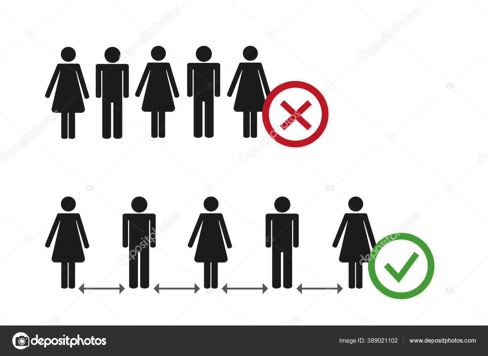 Keep distance pictogram safety concept Stock Vector Image by ...