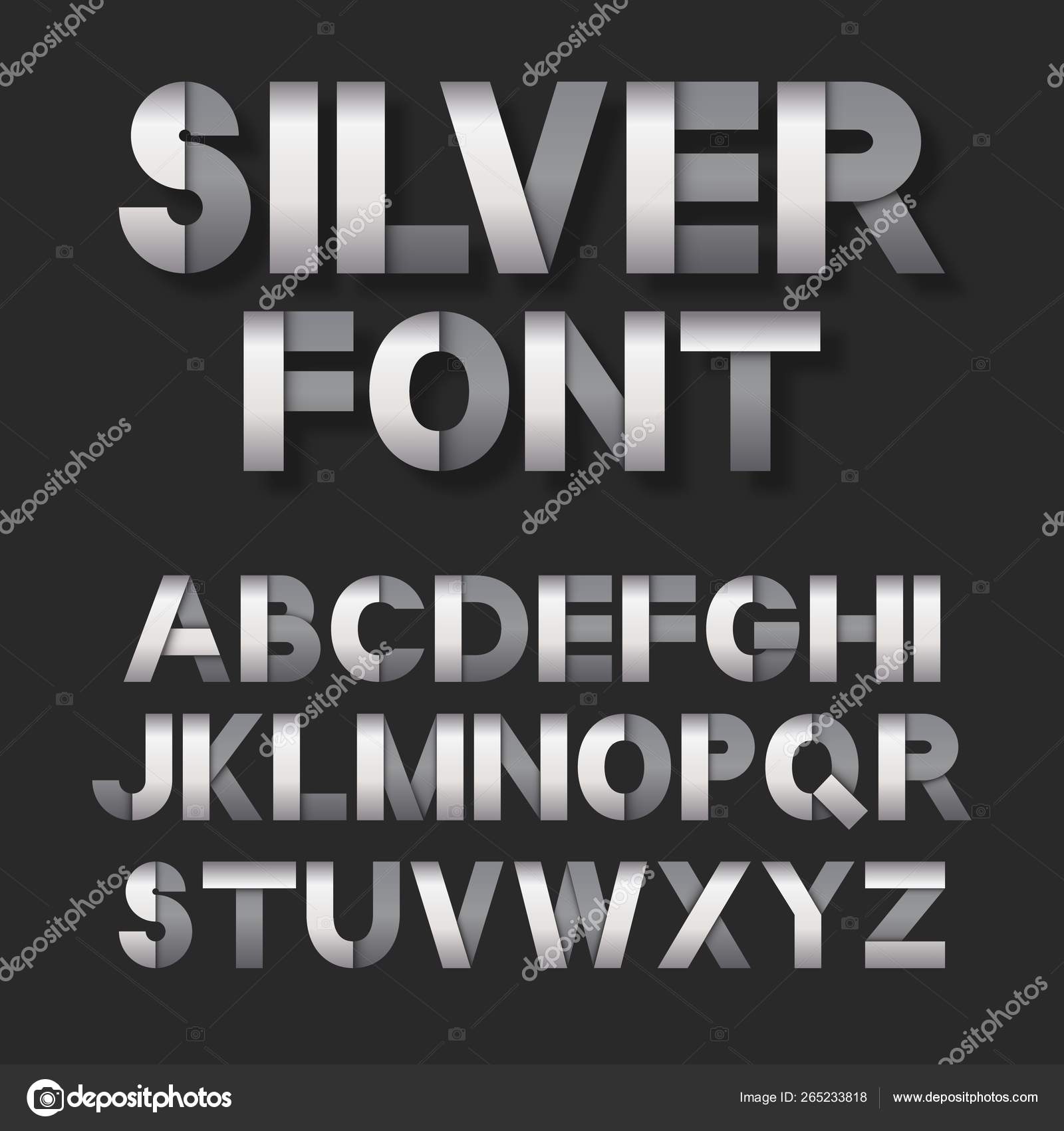 Silver metallic font set Stock Vector Image by ©natbasil #265233818